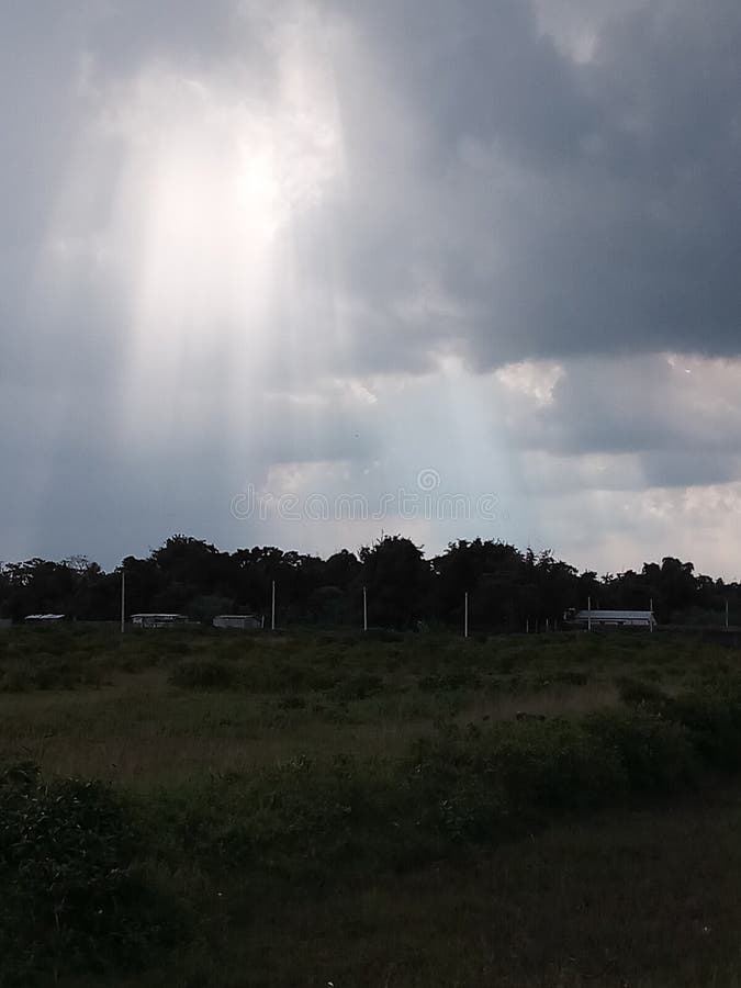 Sun Shine Raining from the Sky Stock Photo - Image of beautiful, light ...