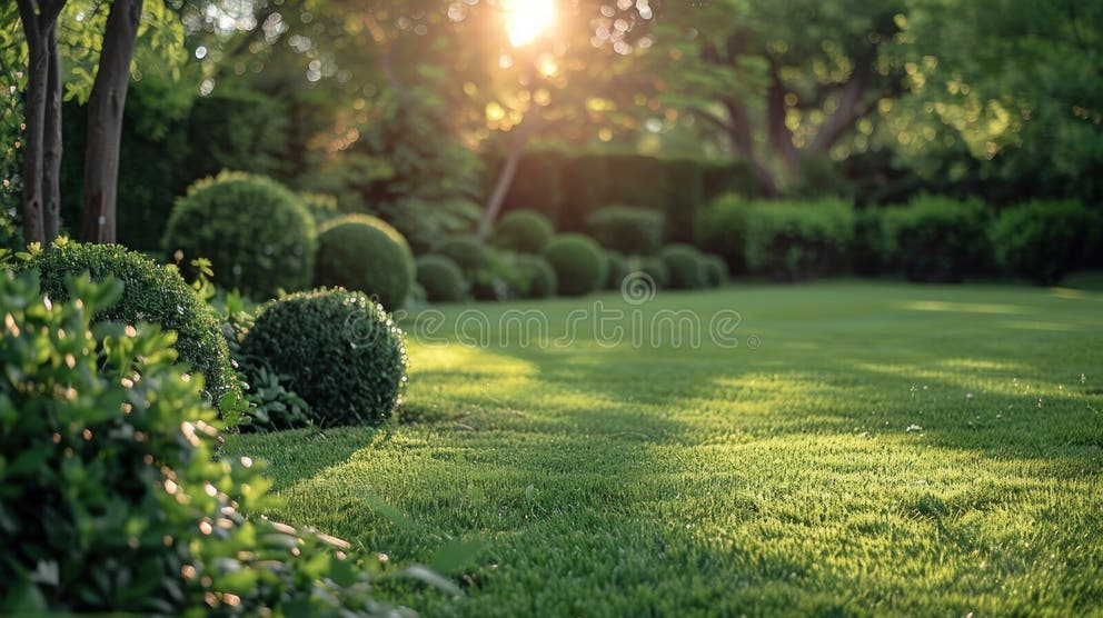 The Sun Shines Brightly through the Dense Foliage of Trees and Bushes ...