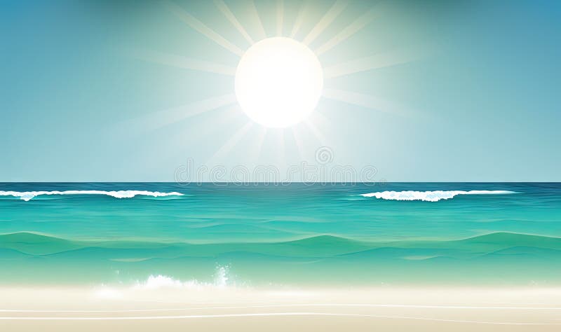 The Sun Shines Brightly Over the Ocean on a Sunny Day Stock ...