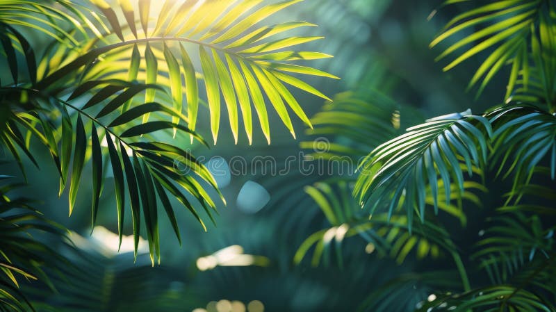 Sun Shining through Tropical Tree Leaves Stock Image - Image of ...