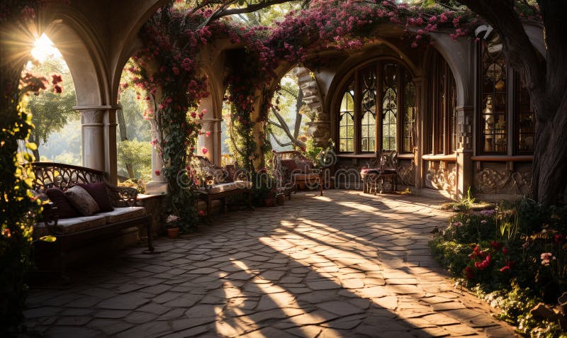 Sun Shines through Building Arch Stock Image - Image of downtown ...