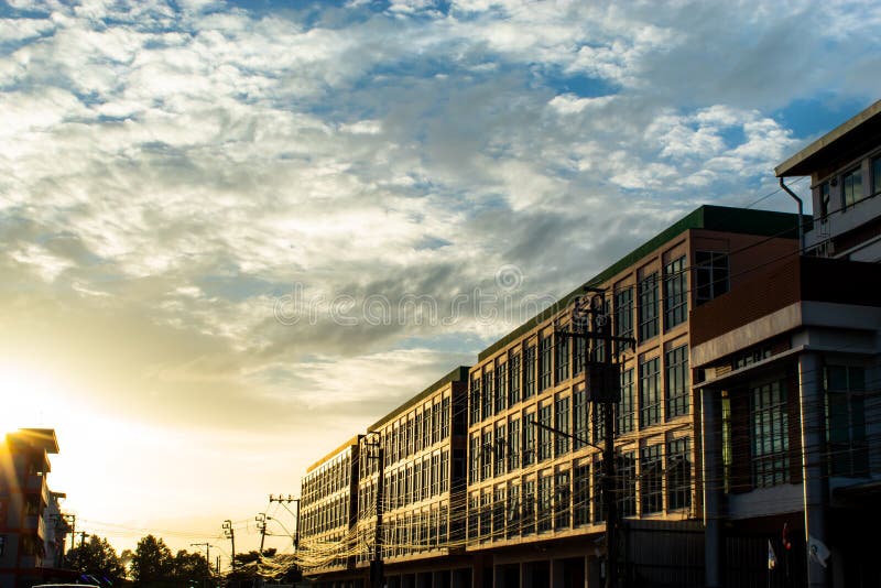 The Sun Shines on the Facade of a Residential Building Stock Image ...
