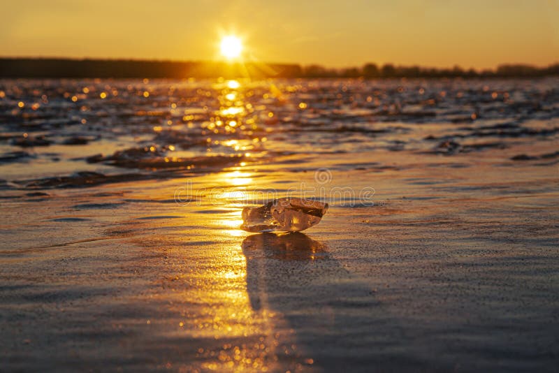 The Sun Shines through the Ice in Winter Stock Photo - Image of light ...