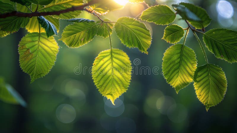 Sun Shines through Leaves of Tree Stock Image - Image of forest, shadow ...