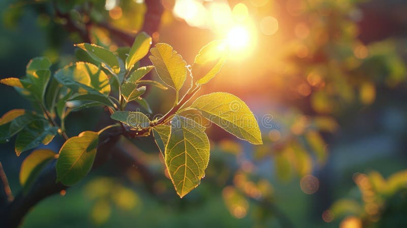 Sun Shines through Tree Leaves Stock Image - Image of sunny, branches ...