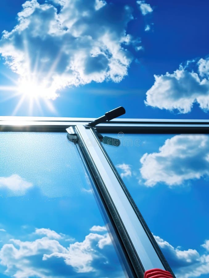 Sun Shines through a Window in a Blue Sky Stock Illustration ...