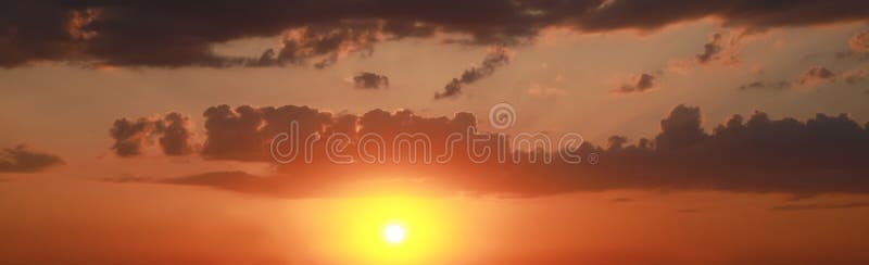 Sun Shining on Beautiful Cloudy Sky at Sunset, Banner Design Stock ...