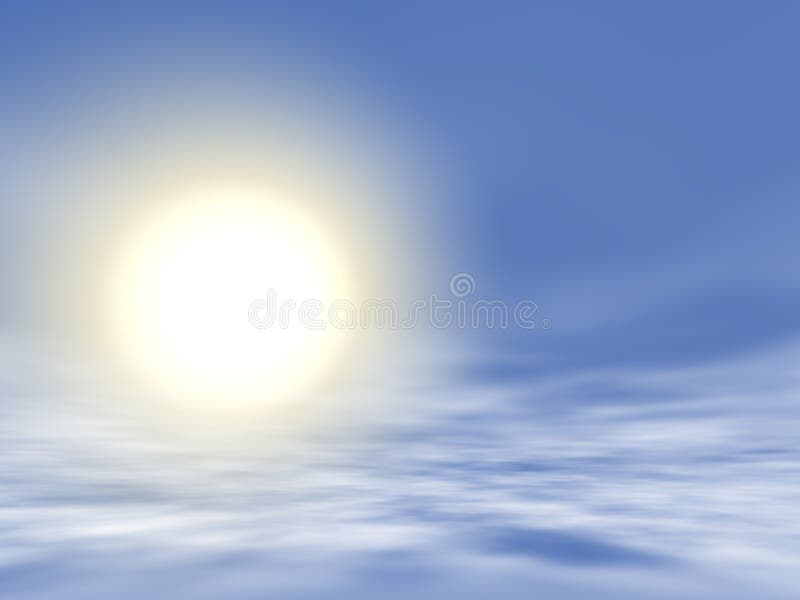 Sun shining in blue sky stock illustration. Illustration of heavenly ...
