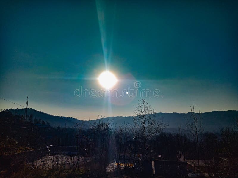 Sun Shining with rays. stock image. Image of shining - 135570019