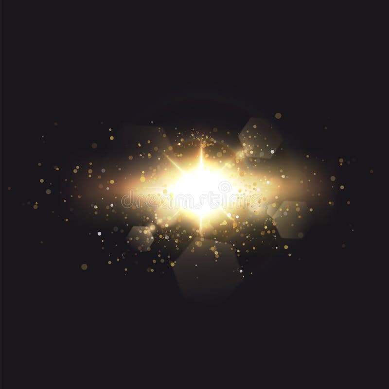 The Sun is Shining Bright Light Rays with Realistic Glare Stock Vector ...