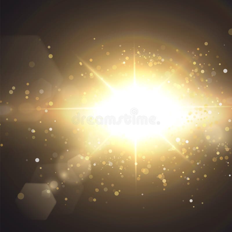 The Sun is Shining Bright Light Rays with Realistic Glare Stock Vector ...