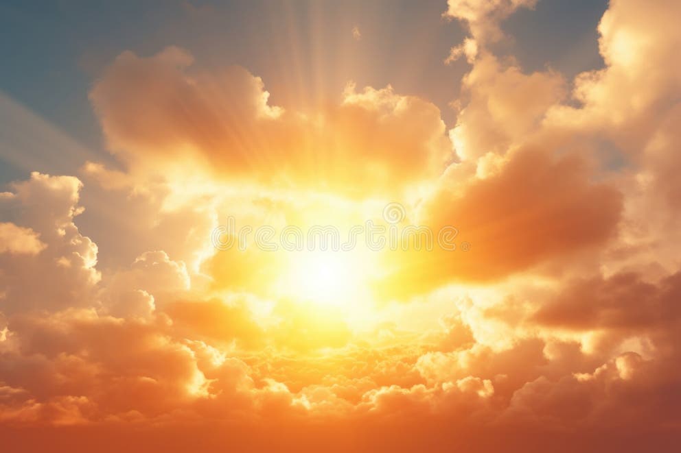 Sun Shining Brightly through Clouds, Perfect for Weather Forecast ...