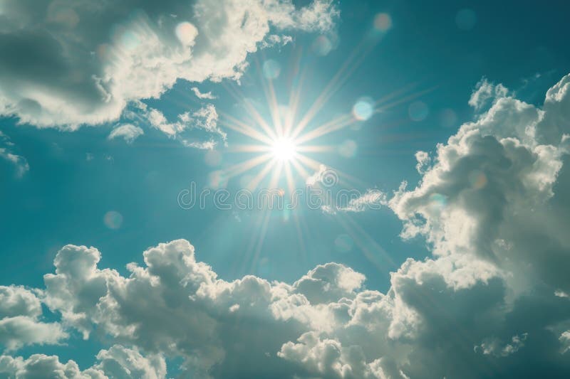 Sun Shining Brightly through Clouds, Suitable for Weather Concepts ...