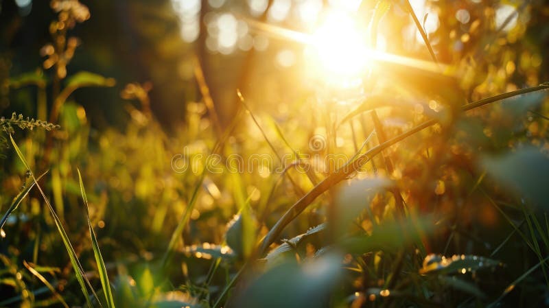 Sun Shining Brightly through the Grass, Perfect for Nature and Summer ...
