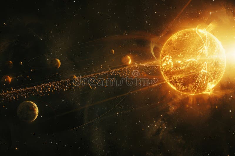 Sun Shining Brightly Over Planets, Perfect for Science Fiction Themes ...