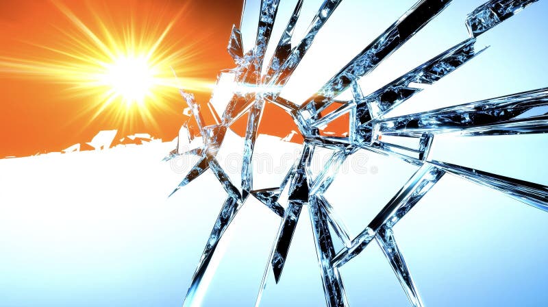A Sun is Shining on a Broken Window Stock Image - Image of cold, broken ...