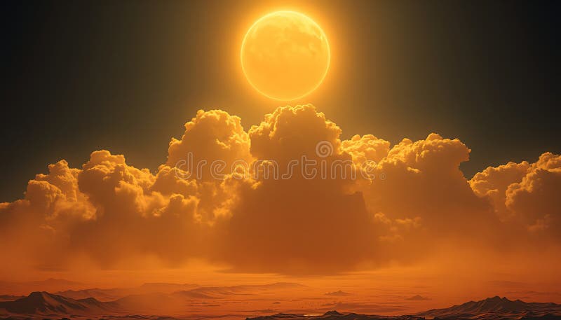 Sun Shining through Clouds, Dramatic Sky and Weather Scene Generative ...