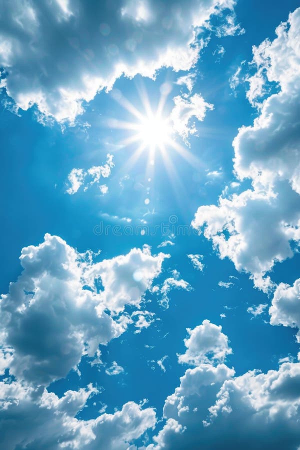 Sun Shining through Clouds, Perfect for Weather Forecast Graphics Stock ...