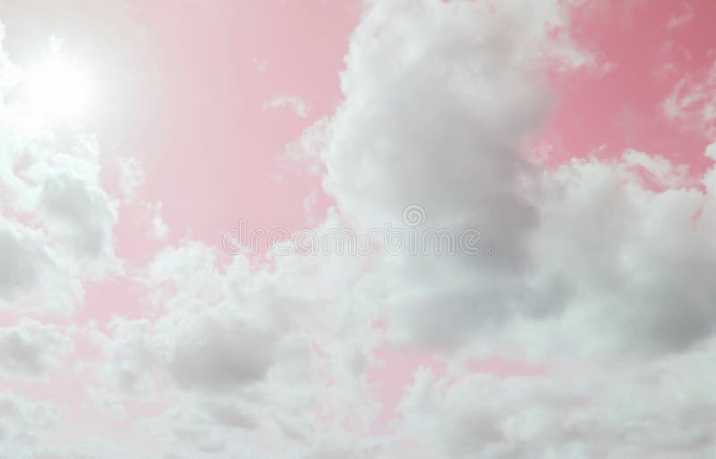 The Sun is Shining, the Clouds and the Pink Sky Stock Image - Image of ...