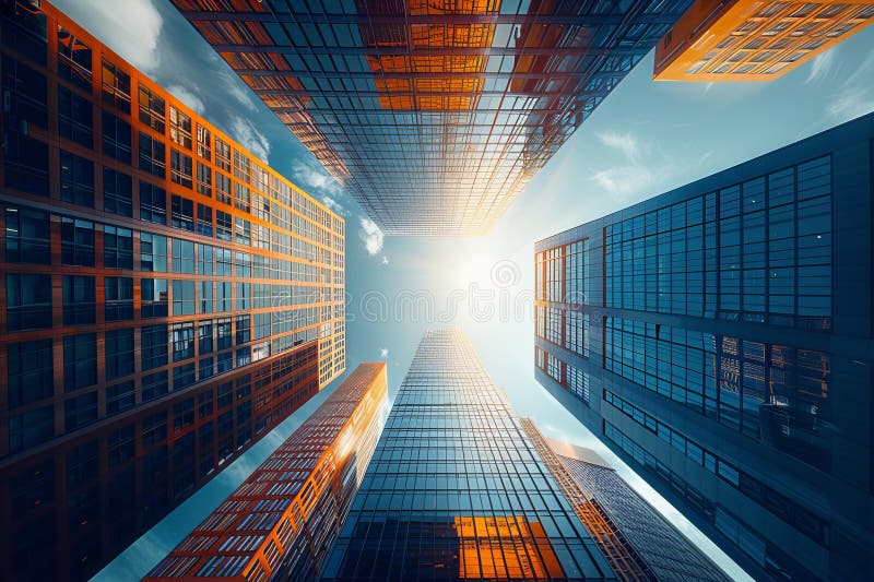 The Sun Shining Down on Tall Buildings, High Quality, High Resolution ...