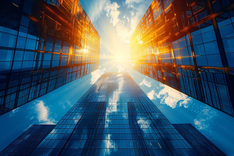 The Sun Shining Down on Tall Buildings, High Quality, High Resolution ...