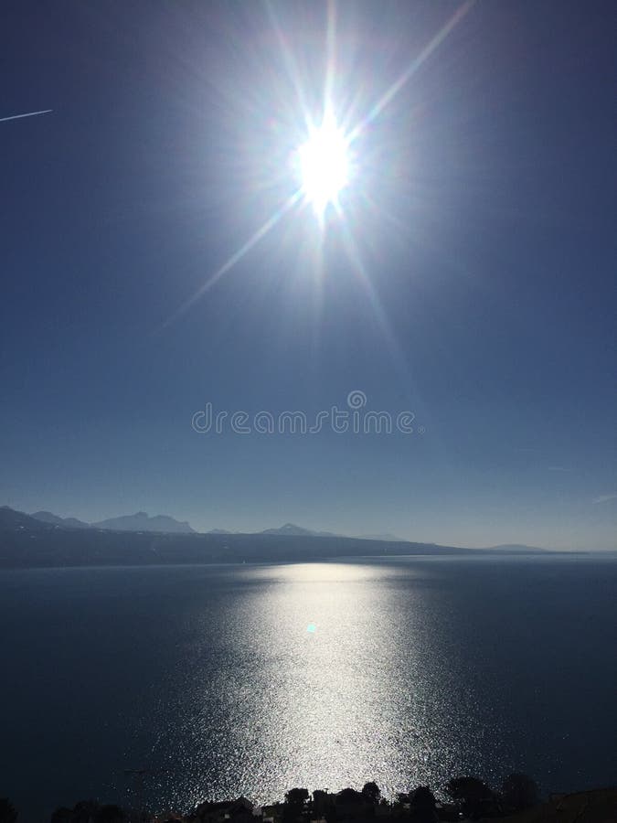 Sun shining in the lake stock photo. Image of view, mountain - 51714284
