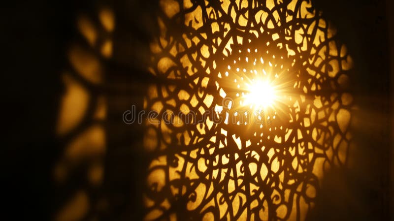 A Sun is Shining through a Lattice of Holes Stock Illustration ...