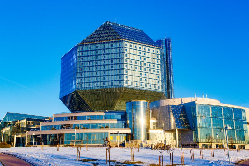 Sun Shining at Library on Bright Day. Minsk Sight Editorial Stock Image ...
