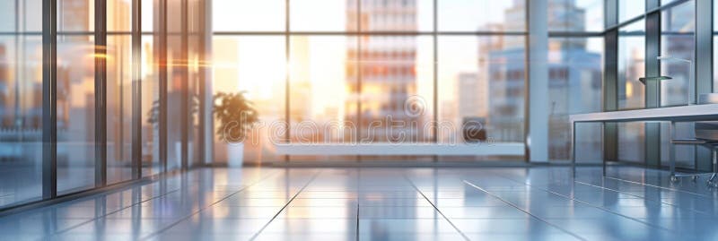 Sun Shining on a Modern Open Plan Office with No People Stock Photo ...