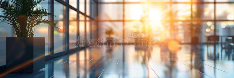 Sun Shining on a Modern Open Plan Office with No People Stock Photo ...