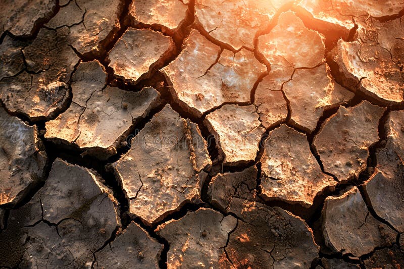 Sun Shining through Cracks in Desert Soil. Generative AI Stock ...