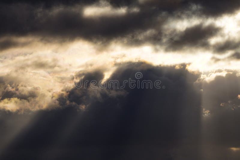 Sun is Shining Other the Clouds, Contrast Light. Weather Changing ...