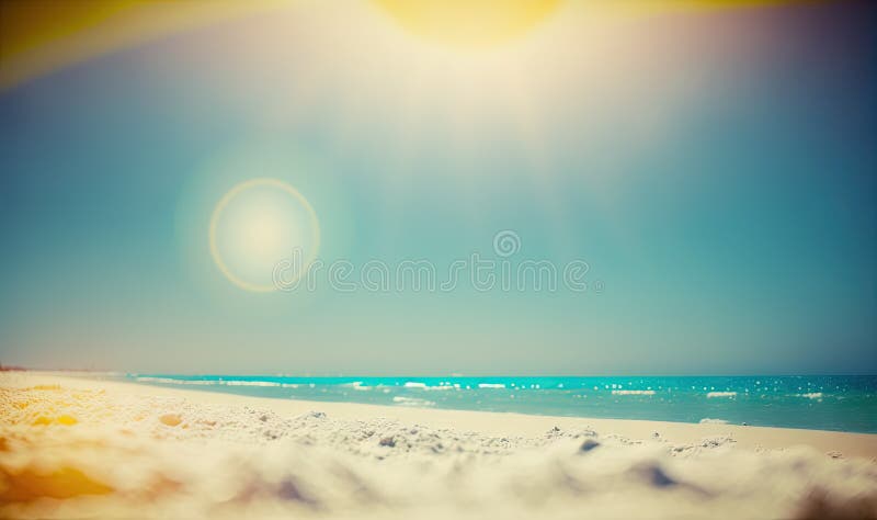 The Sun is Shining Over the Beach and the Water is Blue Stock ...