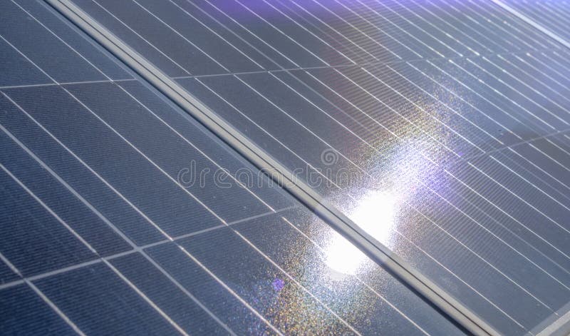 Sun Shining Over the Blue Solar Panel Stock Photo - Image of generation ...