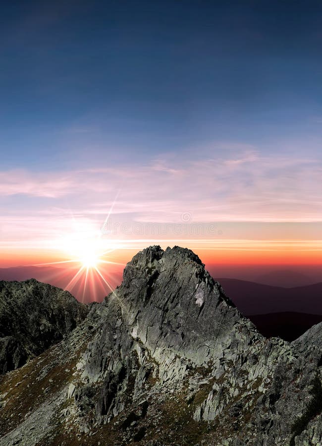 Sun is Shining Over the Mountain Stock Photo - Image of light ...