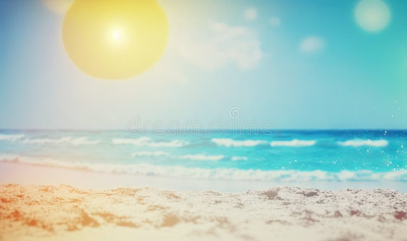 The Sun is Shining Over the Ocean on a Beach with Waves Stock ...