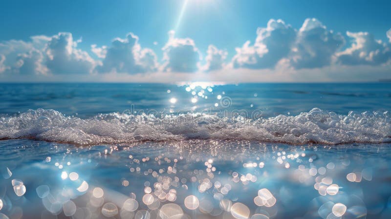 Sun Shining Over Ocean Waves Stock Image - Image of coast, travel ...