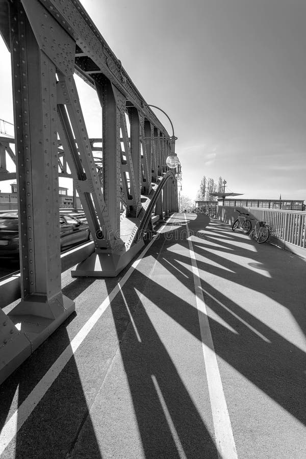 Sun Shining through the Pillars of a Bridge, Casting Long Shadows ...