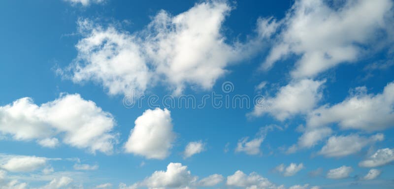 Sun Shining through the Puffy Clouds. White Clouds Banner. Beautiful ...