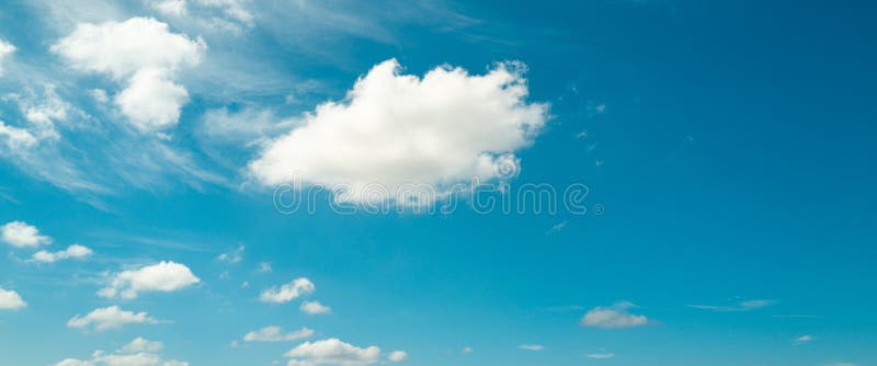 Sun Shining through the Puffy Clouds. White Clouds Banner. Beautiful ...