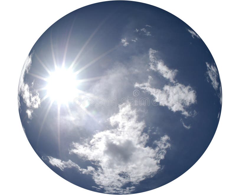 Sun Shining in Round Blue Sky Stock Illustration - Illustration of ...