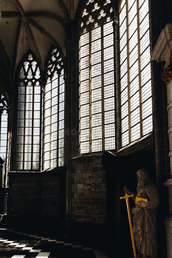 Sun Shining through the Windows on the Church Stock Image - Image of ...