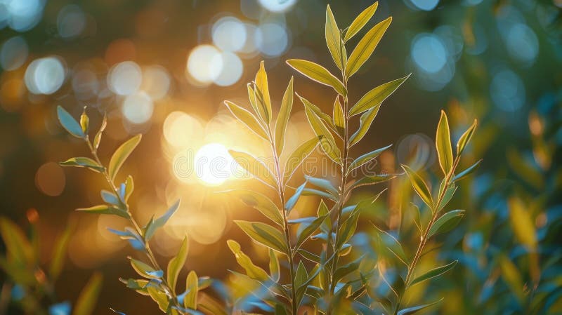 Sun Shining through Tree Leaves Stock Image - Image of bright, green ...