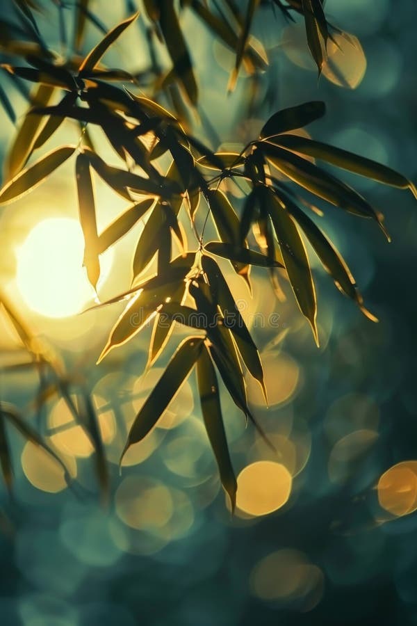 Sun Shining through Tree Leaves Stock Illustration - Illustration of ...