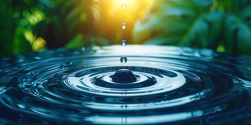 Sun Shining through Water Droplet, Creating a Radiant Glow Stock ...