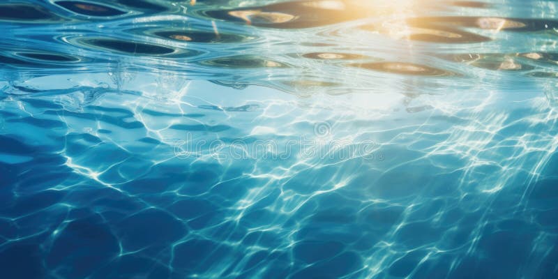 The Sun is Shining through the Water in the Pool Stock Illustration ...