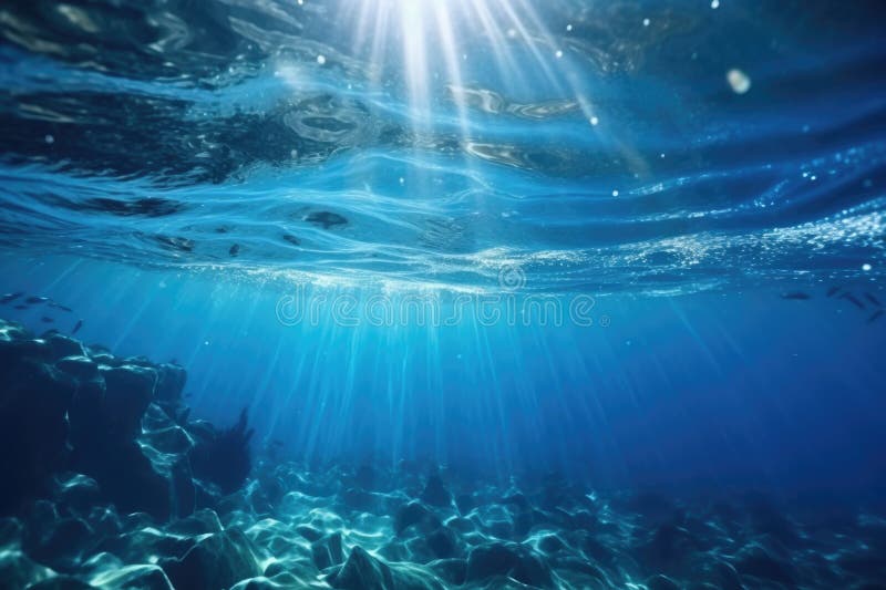 Sun Shining through the Water S Surface, Perfect for Nature or Underwater Themes Stock Image ...