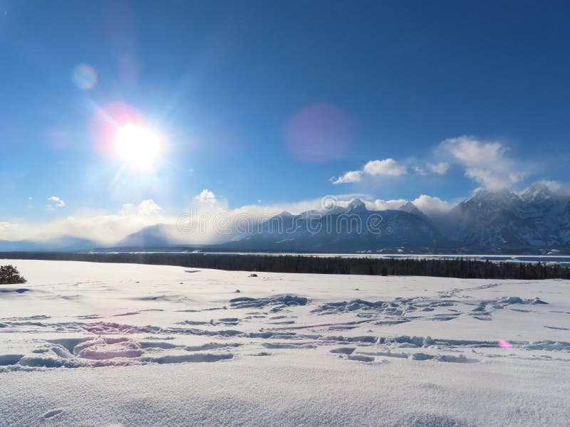 Sun Shining on a White Sheet of Snow Stock Photo - Image of sheet, snow ...