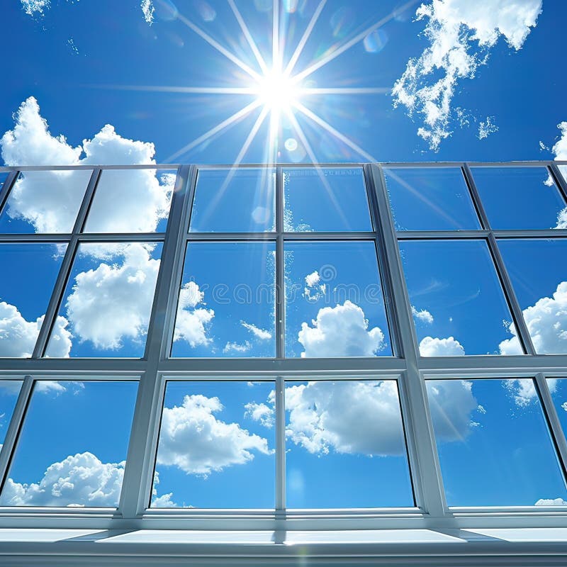 The Sun is Shining through the Windows of a Building, Casting a Warm ...