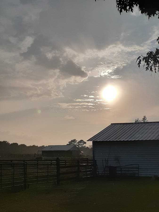 Sun Shinning after Rainstorm Beautiful Evening Over Stock Photo - Image ...